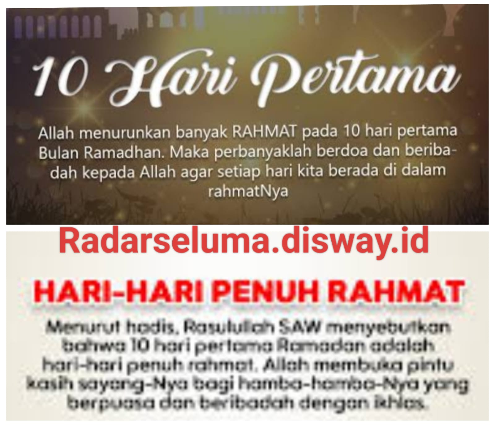 Inilah Keutamaan 10 Hari Pertama Ramadhan Hari-Hari Penuh Rahmat